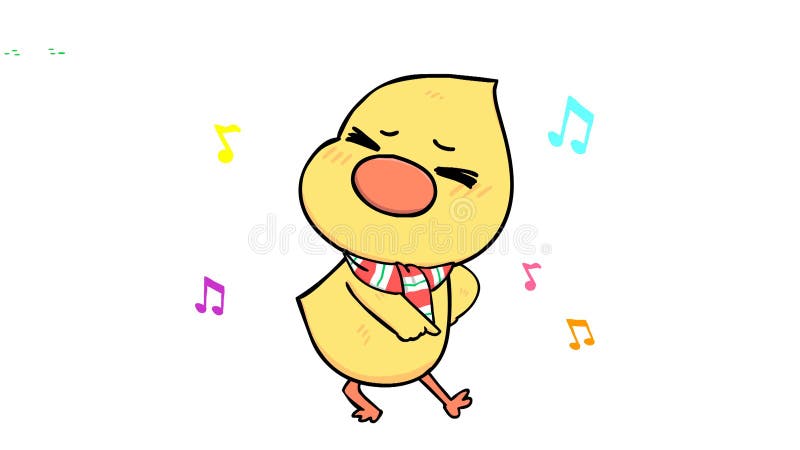 Cheerful Animated Dancing Duck on White Background Stock Footage ...