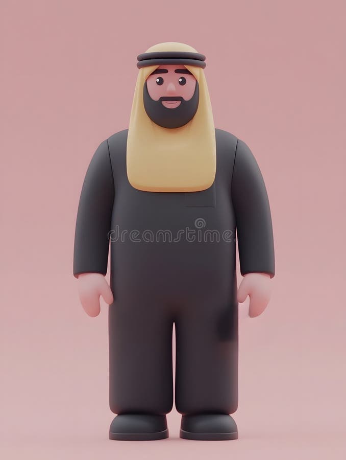 Cheerful Arab Man in Traditional Attire Stock Illustration ... Cheerful Arab Man in Traditional Attire Stock Illustration ...