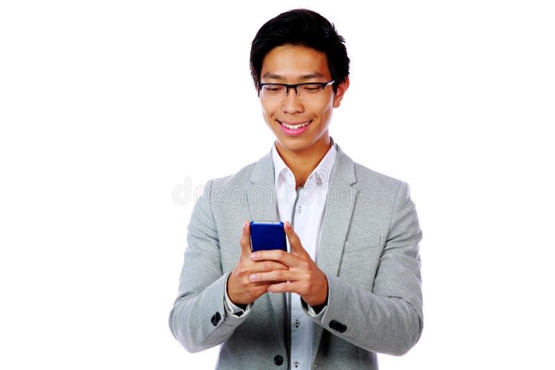 Smiling Asian Man Sitting on the Floor Stock Photo - Image of cheerful ...