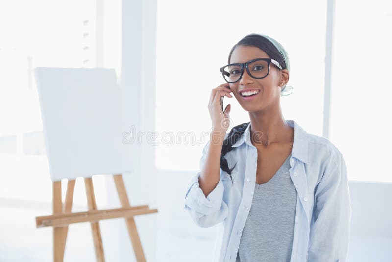 Cheerful Attractive Artist Posing Stock Image - Image of person ...