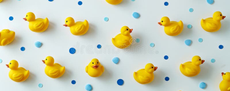 A Cheerful Backdrop with Yellow Rubber Ducks Arranged in a Diagonal ...