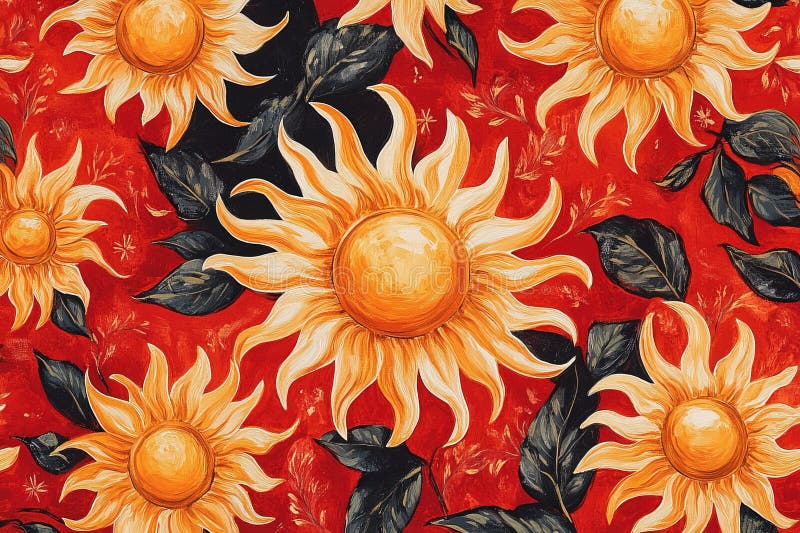 A Cheerful Background Featuring Sun Patterns Radiating Warmth and ...