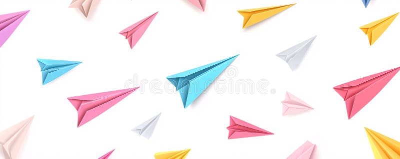 Colorful Paper Airplanes Flying Origami Kids Craft Fun Background Stock ...