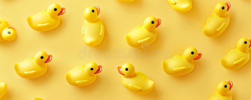 A Cheerful Background with Yellow Rubber Ducks Arranged in a Playful ...