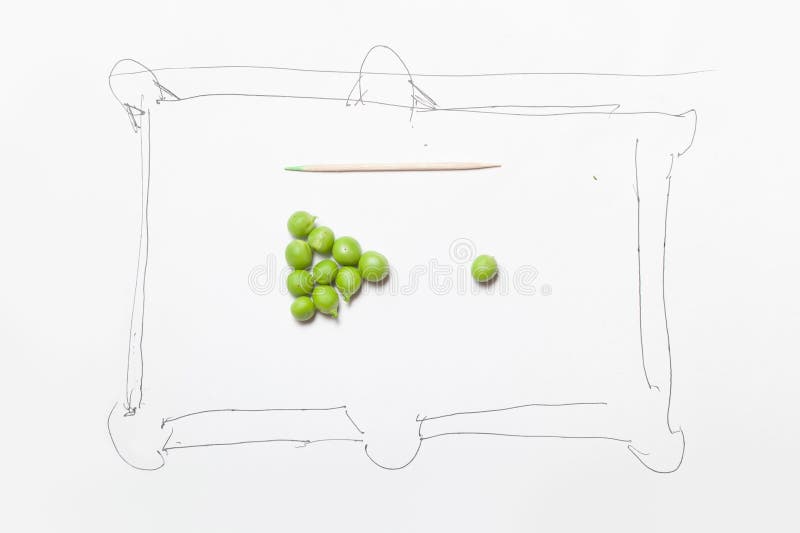 Cheerful Billiards from Green Peas Stock Photo - Image of scale ...