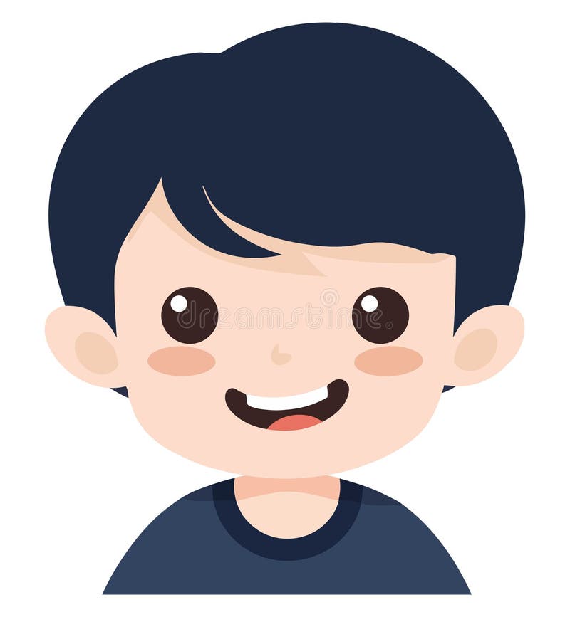 Cheerful Boy with Cute Avatar Stock Illustration - Illustration of icon ...