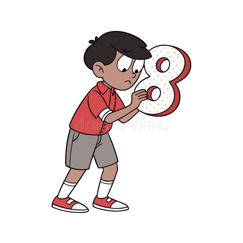 Cheerful Boy with Math Theme Stock Vector - Illustration of whimsical ...