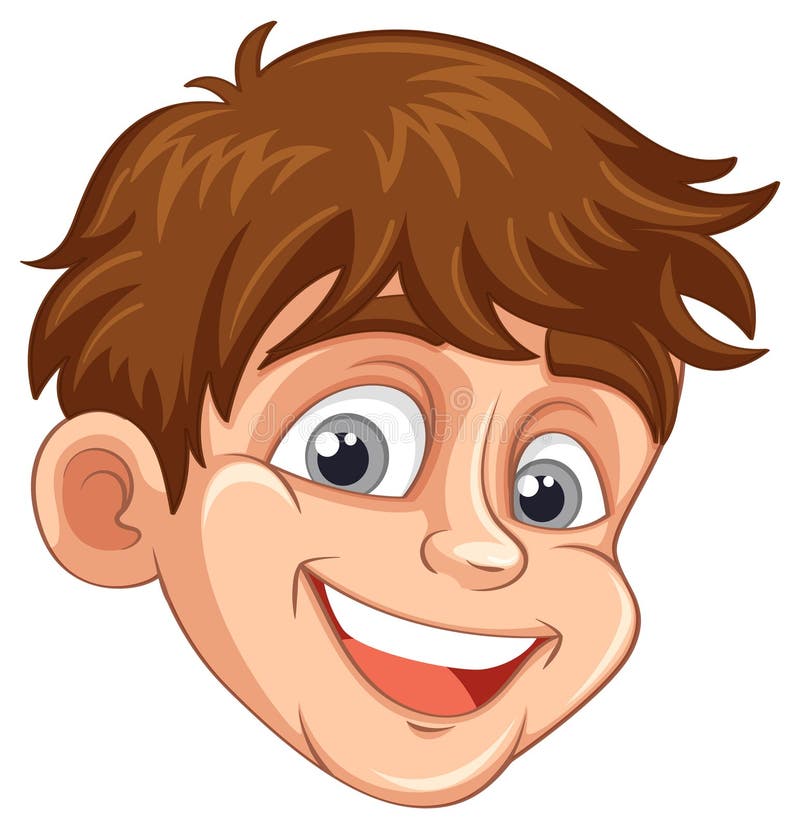 Cheerful Boy with Positive Expression Cartoon Stock Vector ...