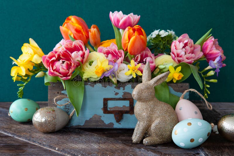 Cheerful Bright Spring Flowers Stock Photo - Image of easter, flower ...