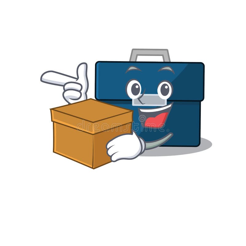 A Cheerful Business Suitcase Cartoon Design Concept Having a Box Stock ...