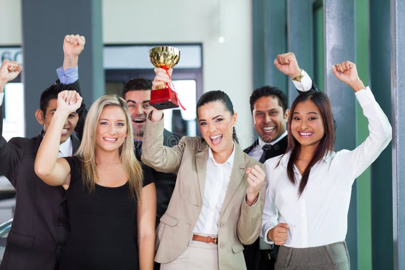 Team winning award stock image. Image of dressed, award - 32089585