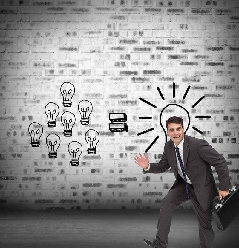 Cheerful Businessman in a Hury Stock Photo - Image of generated ...