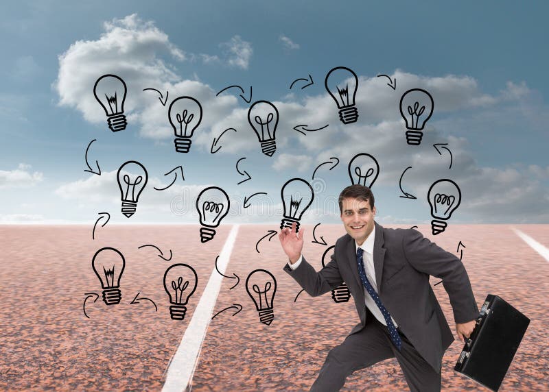 Cheerful Businessman in a Hury Stock Image - Image of suit, bulb: 37143465