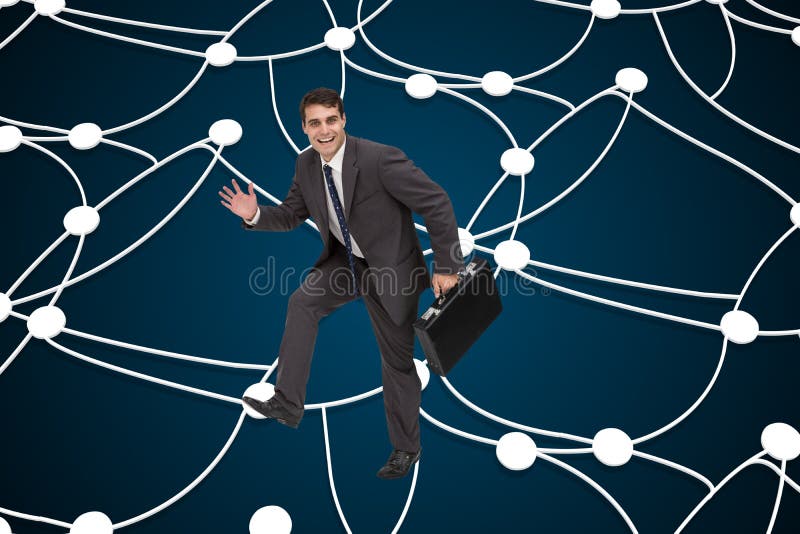 Cheerful Businessman in a Hury Stock Photo - Image of businessman ...