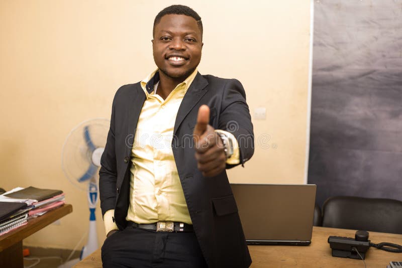 Businessman with Hand Gesture in the Office Stock Image - Image of ...