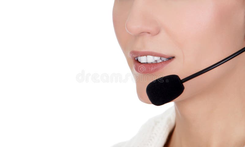 Cheerful Call Center Operator Stock Image - Image of nose, call: 27568311