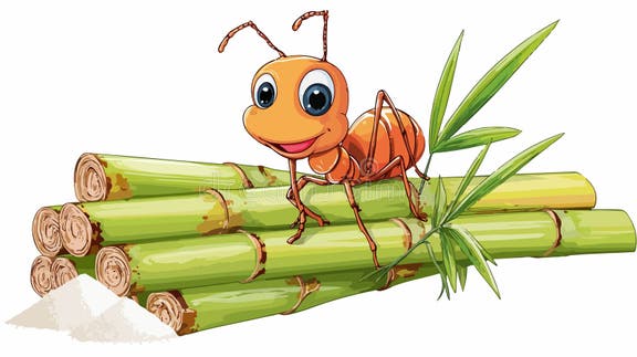 Cartoon Ant Holding Sugar Cane Stock Illustrations – 3 Cartoon Ant ...