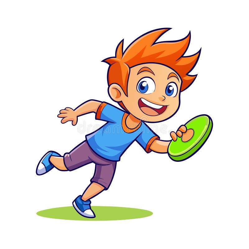 Cheerful Cartoon Boy Playing with Toys Stock Vector - Illustration of ...