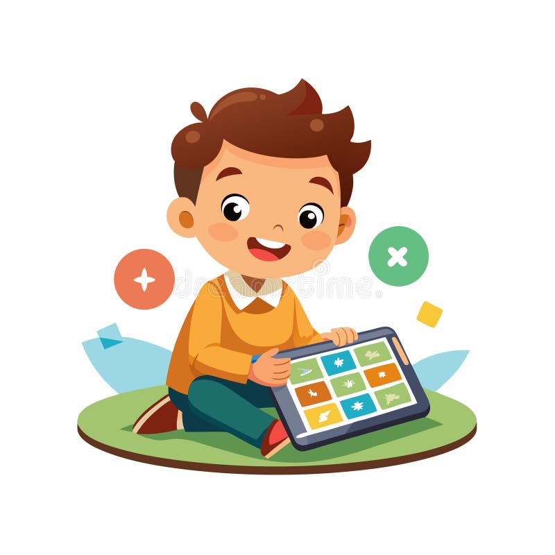 Cartoon Boy with Tablet: Education, Technology, and Learning ...