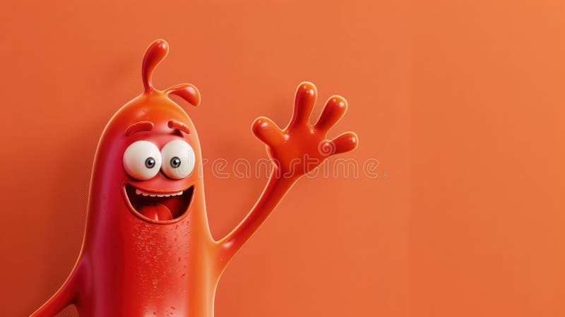 Cheerful Cartoon Character Waving Hello Stock Photo - Image of colorful ...