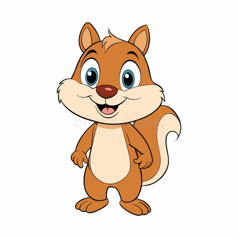 A Cheerful Cartoon Chipmunk on a White Background Stock Vector ...