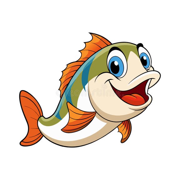 A Cheerful Cartoon Cod Fish Stock Vector - Illustration of vector ...
