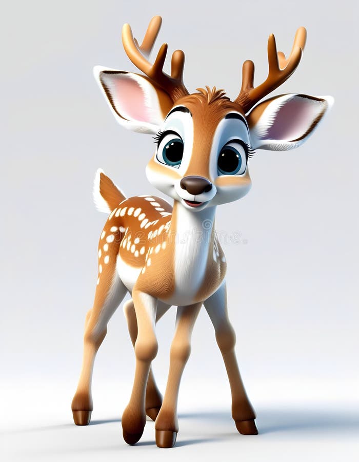 Cheerful Cartoon Deer Character - Generative AI Stock Illustration ...