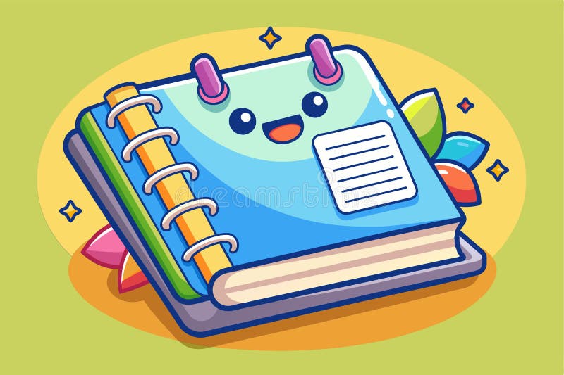 A Cheerful Cartoon Diary Featuring a Smiling Face and Colorful ...