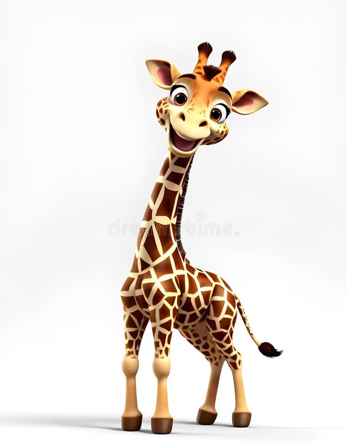 Cartoon Giraffe with Friendly Expression - Generative AI Stock ...