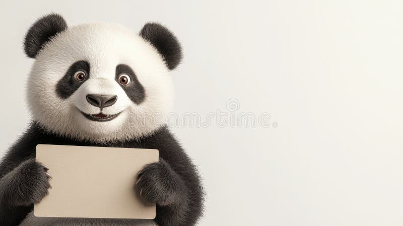 Cute Panda Holding Blank Sign Stock Photos - Free & Royalty-Free Stock ...