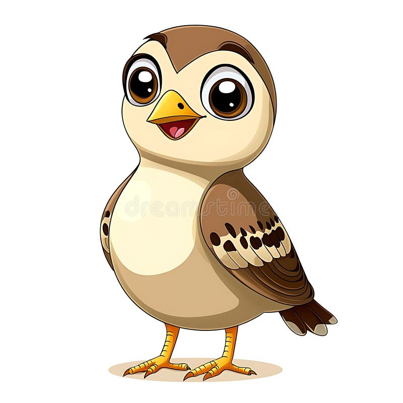 Cheerful Cartoon Quail with Soft Colors and Nature Theme Stock ...