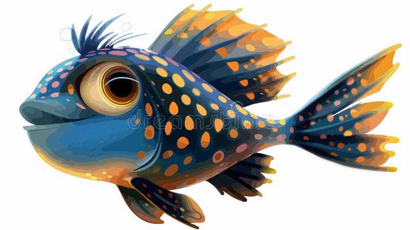 Cheerful Cartoon Smiling Fish Vector Illustration for Design Projects ...