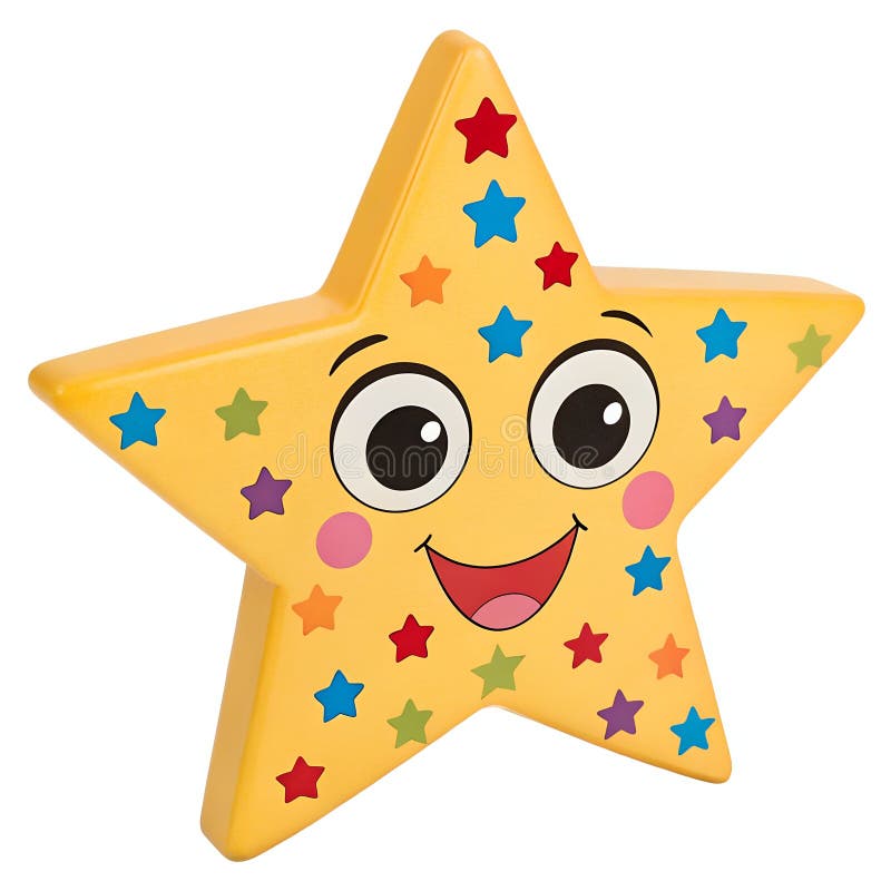 Cheerful Cartoon Star Isolated on White Background Stock Illustration ...