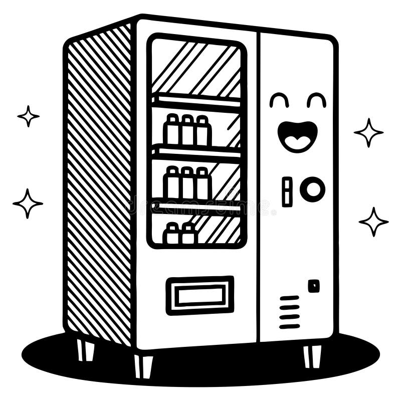 Cartoon Vending Machine Set. Vector Stock Vector - Illustration of ...