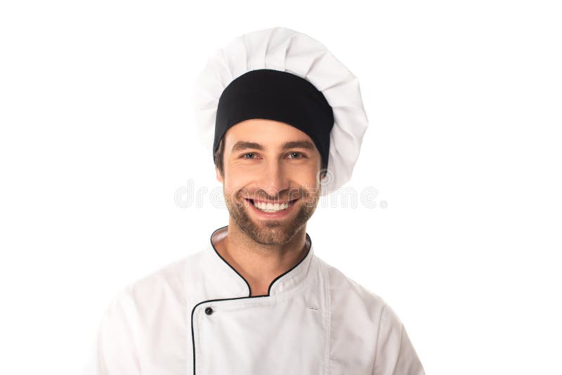 Cheerful Chef Looking at Camera Isolated Stock Image - Image of chef ...
