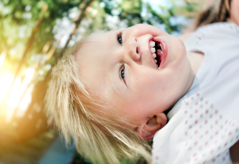 Cheerful Child outdoor stock image. Image of little, dressed - 54544897