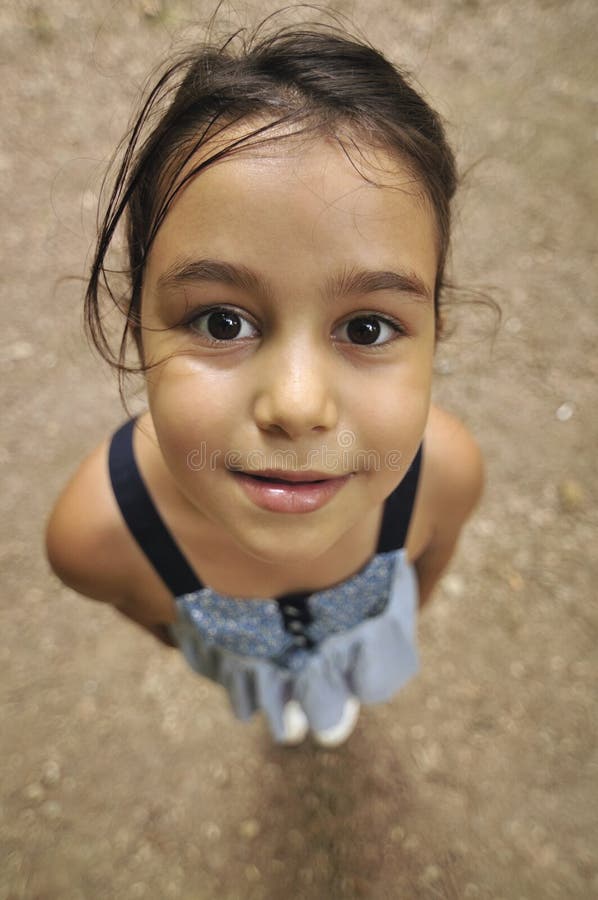 Cheerful Child (Perspective) Stock Image - Image of high, hair: 20669909