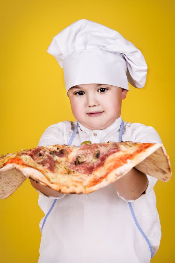 Cheerful Children Cook Pizza Stock Photo - Image of smile, little: 39326422