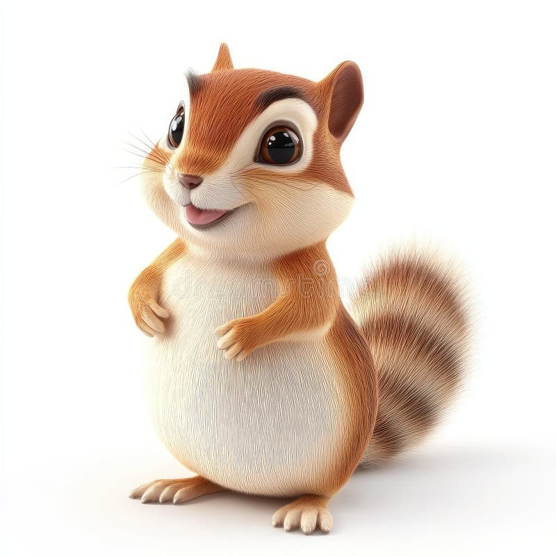 Adorable Cartoon Chipmunk, Happy and Playful Posing Stock Illustration ...