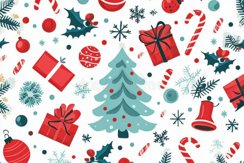 Festive Christmas Pattern stock illustration. Illustration of christmas ...