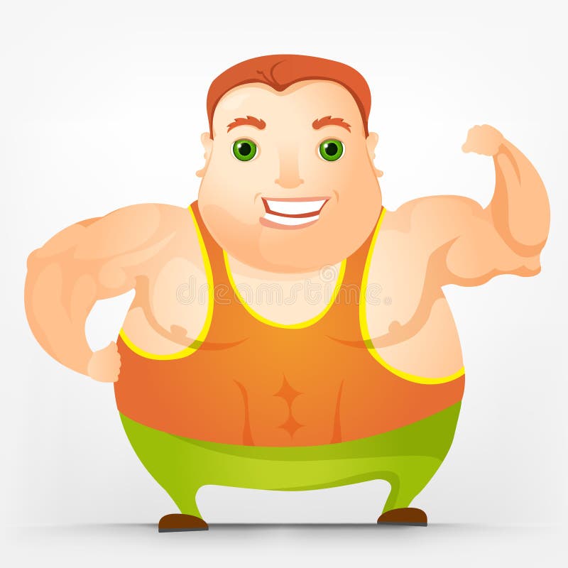 Cheerful Chubby Man stock vector. Illustration of beard - 28844766