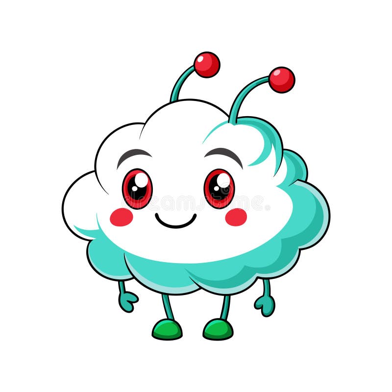 Cheerful Cloud Sprite Dancing Playfully Stock Vector - Illustration of ...