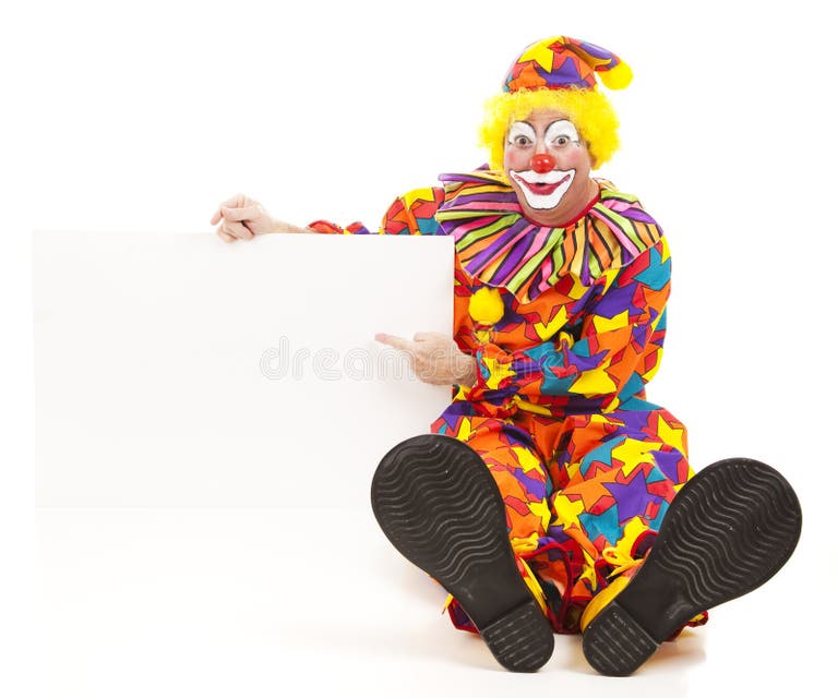 Cheerful Clown Has Message stock image. Image of entertainment - 14858655