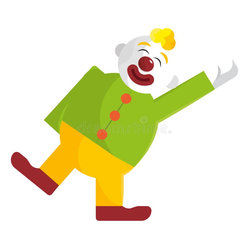 Cheerful Clown Raising Hand. Vector Stock Vector - Illustration of ...