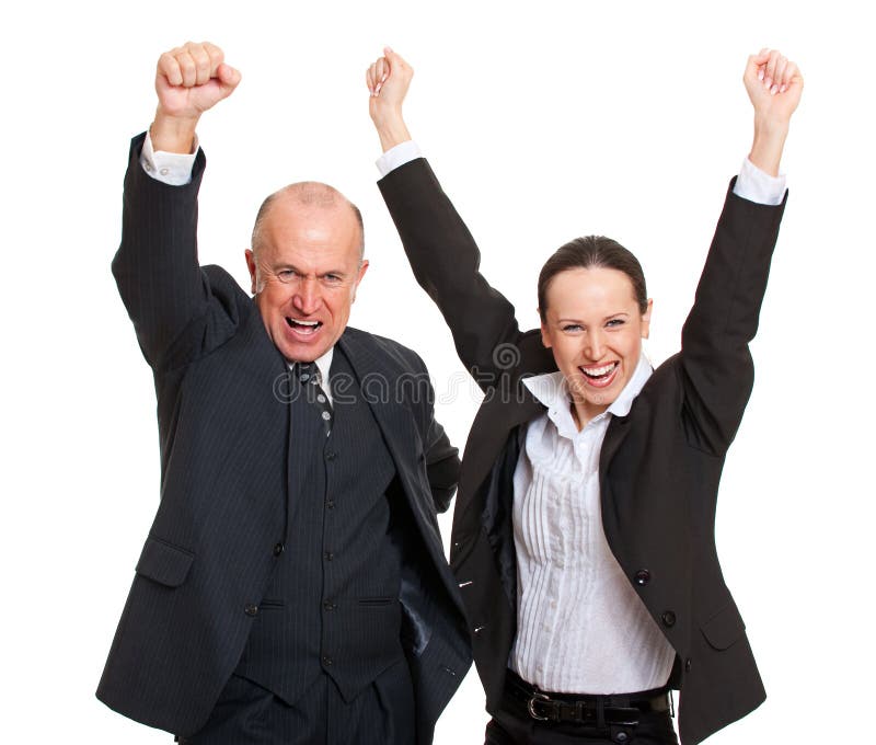 Business People Cheering stock image. Image of raised - 5436389