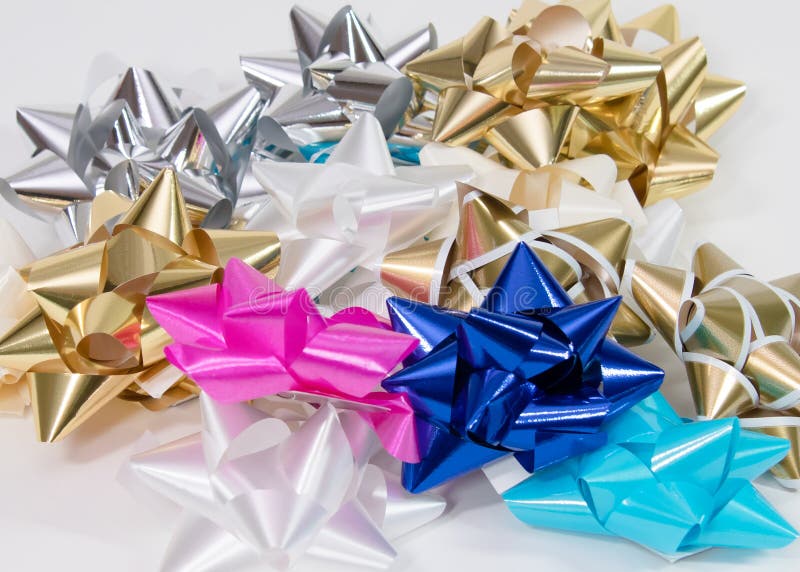 Cheerful Collection of Gift Bows Stock Photo - Image of celebrate ...