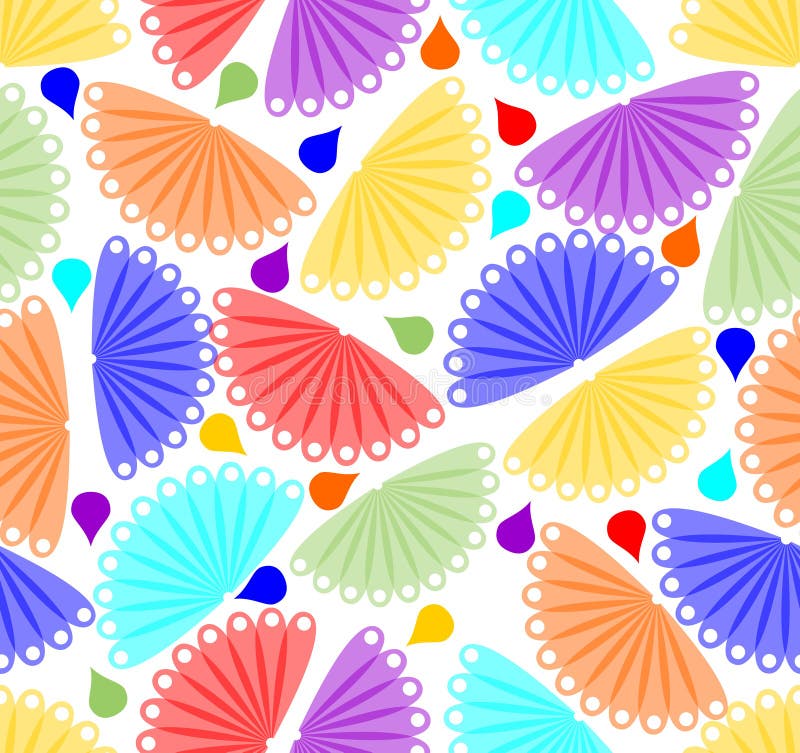 Cheerful Colorful Background with Fan Motif Stock Vector - Illustration ...