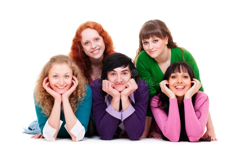 Cheerful company stock photo. Image of girl, people, friendly - 14625154