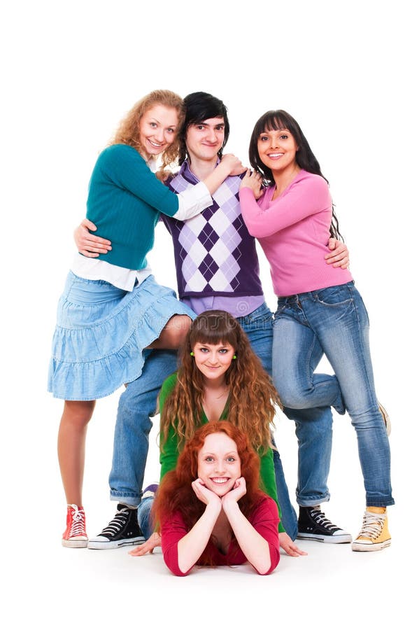 Cheerful company stock photo. Image of girl, people, friendly - 14625154