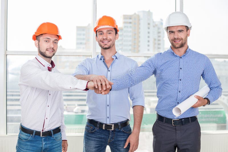 Cheerful Construction Crew is Ready To Work Stock Image - Image of ...